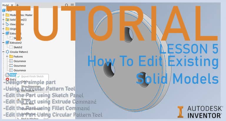 Autodesk Inventor Lesson 5 How To Edit Existing Solid Models Go Measure 4 Me In 3d