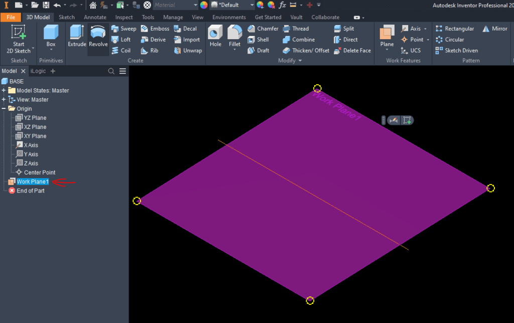 Create a Plane on the Slope in Autodesk Inventor – Easy – Go Measure 4 ...