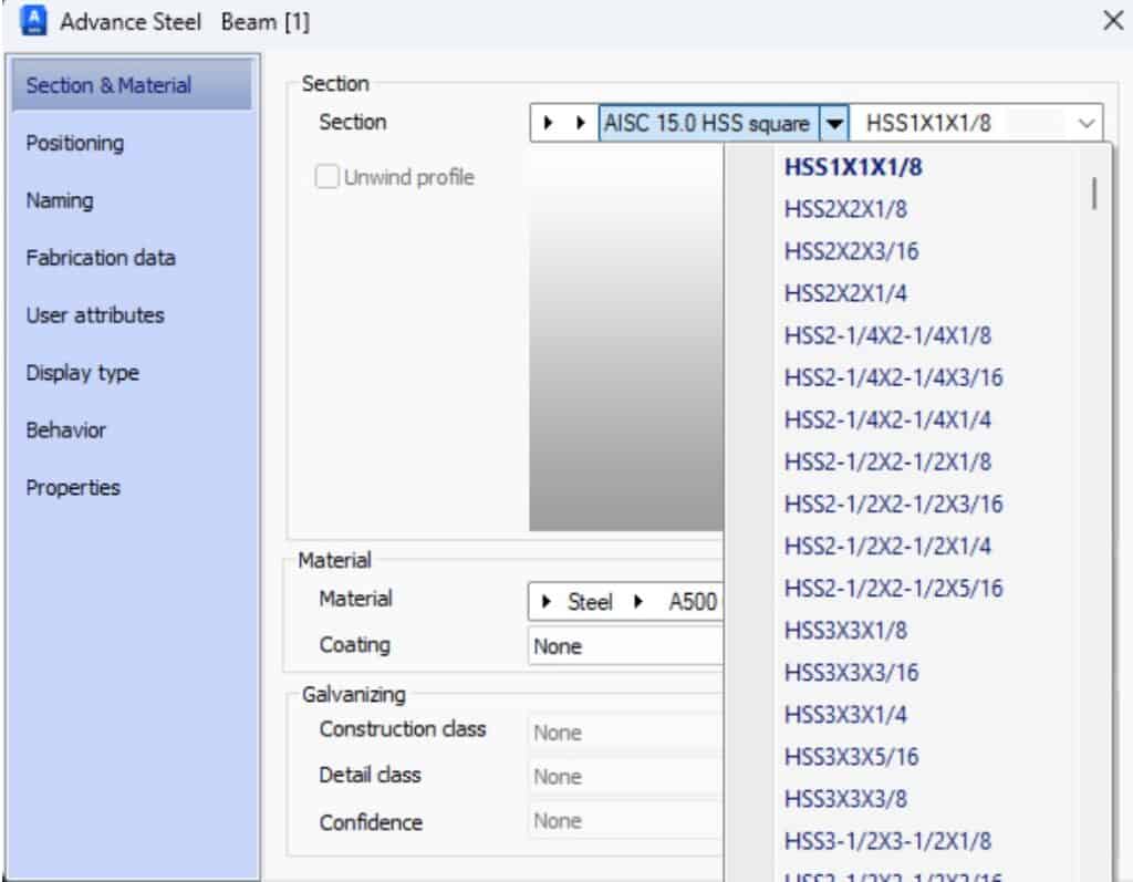Adding A Customuser Profile In Advance Steel Based On Existing Profile Go Measure 4 Me In 3d